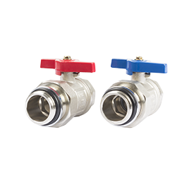 RVS verdeler Afsluiter 1" recht set a 2 stuks